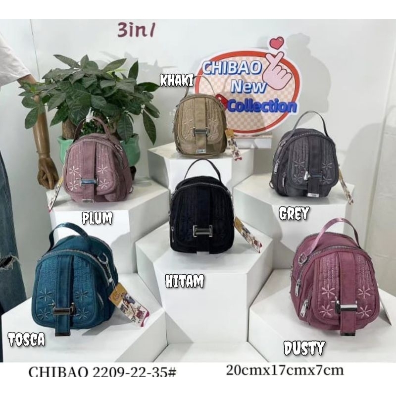 Jual TAS ORI CHIBAO KANVAS 3in1 Bisa Ransel 4sleting (1Tali) CB2209-35 | Shopee Indonesia