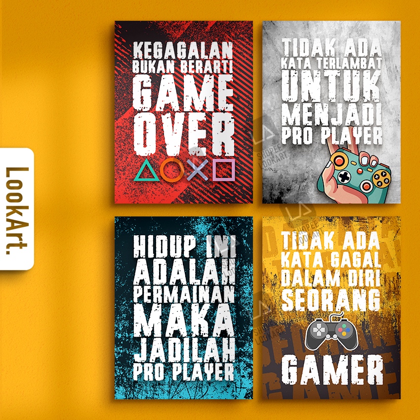 Jual PAJANGAN DINDING DEKORASI RUMAH GAME POSTER QUOTES #DEKORASI # ...