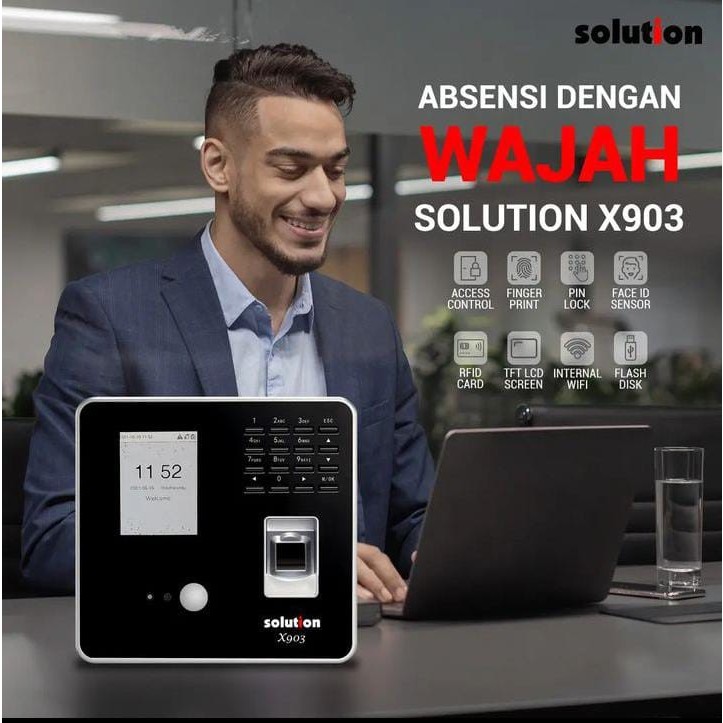 Jual Mesin absensi wajah Solution X903 Mesin absen wifi access door fingerprint akses door rfid ...