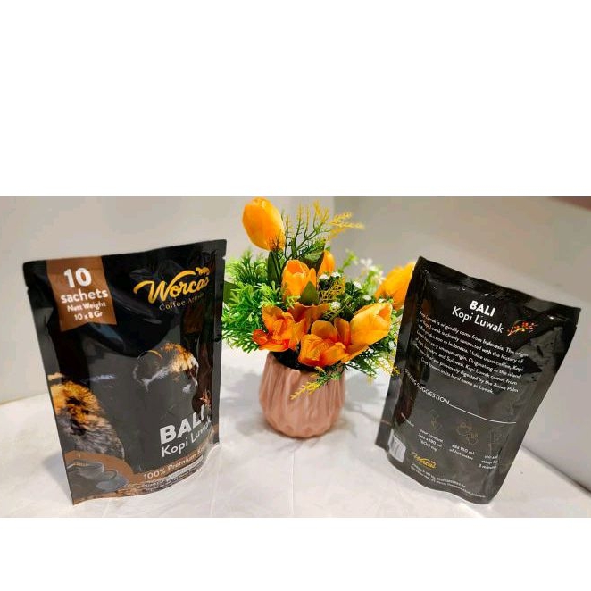 Jual WORCAS kopi Luwak Bali sachet isi 10's (8g) | Shopee Indonesia