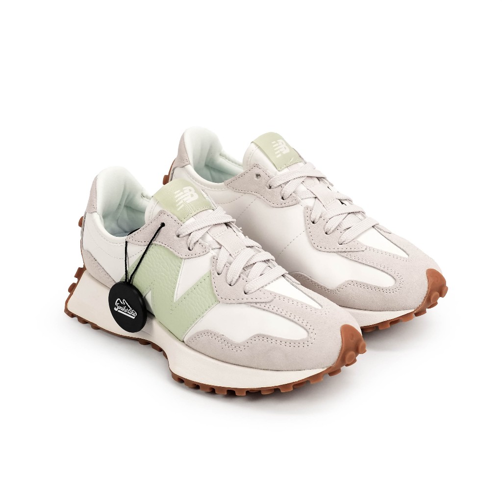 Jual New Balance 327 Moonbeam White Green Moss Womens | Shopee Indonesia