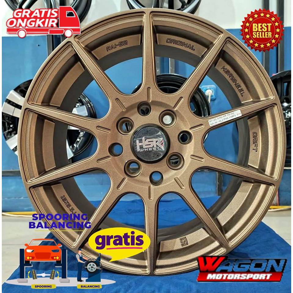 Jual VELG RACING MOBIL BRIO YARIS RING15 HSR RAI-S2 PCD4X100 DAN 4X114,3 COCOK BUAT YARIS AGYA ...