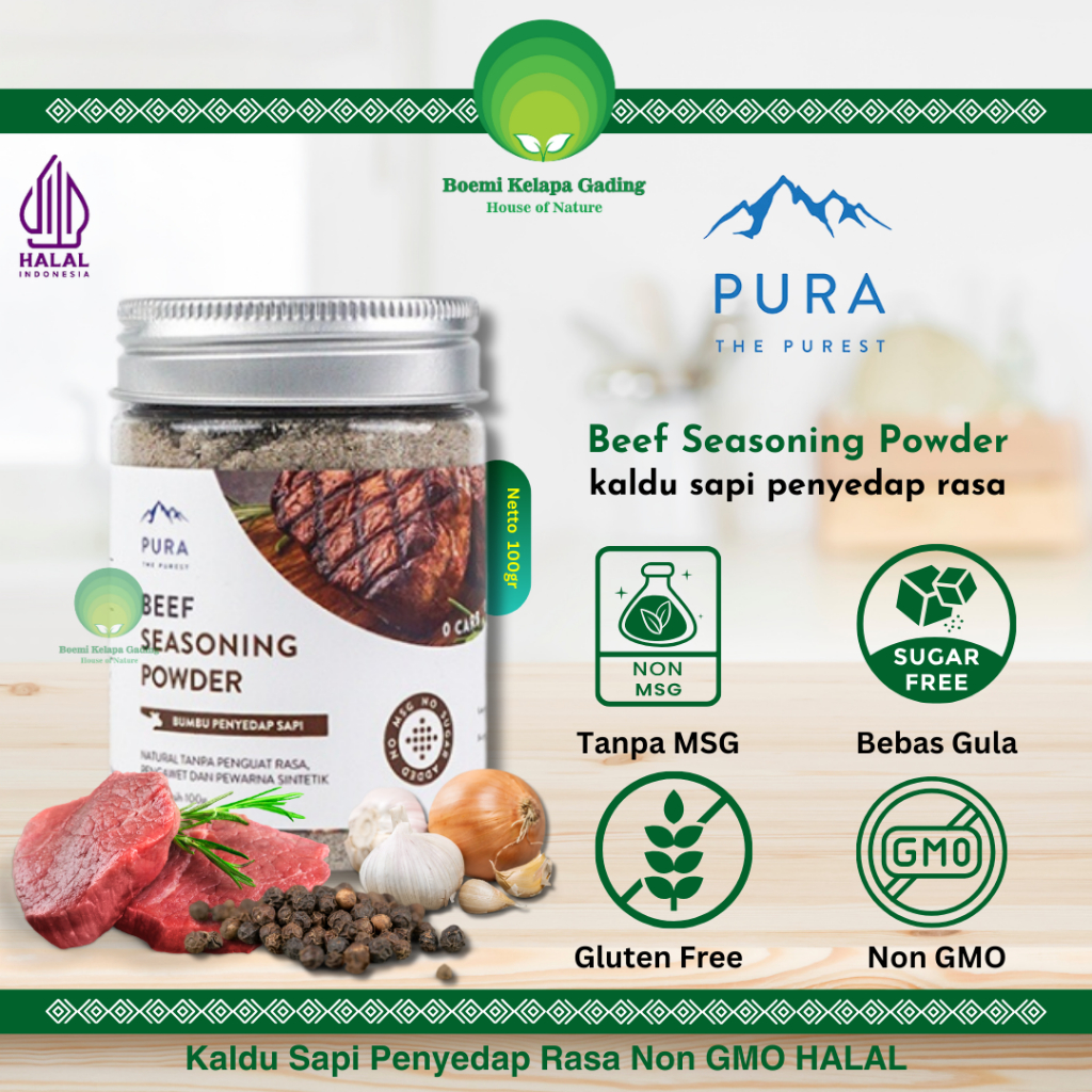 Jual Beef Seasoning Powder Kaldu Sapi Asli Bumbu Penyedap Masakan 100 ...