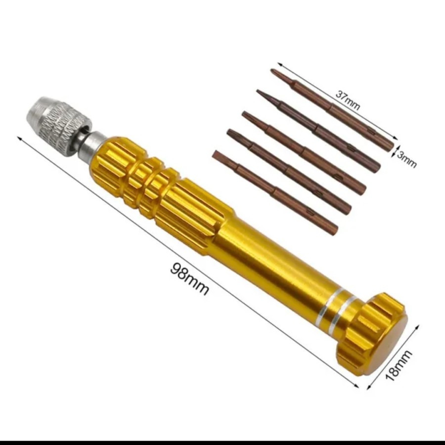 Jual obeng jam tangan 5 IN 1 obeng jam obeng hp hand tools alat servis ...