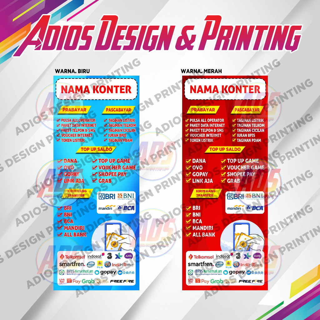 Jual SPANDUK BANNER KONTER PULSA / SPANDUK PULSA | Shopee Indonesia