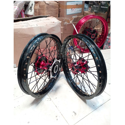 Jual Velg Supermoto / Wheelset supermoto CRF150L KLX WR155 Semi Herex ...