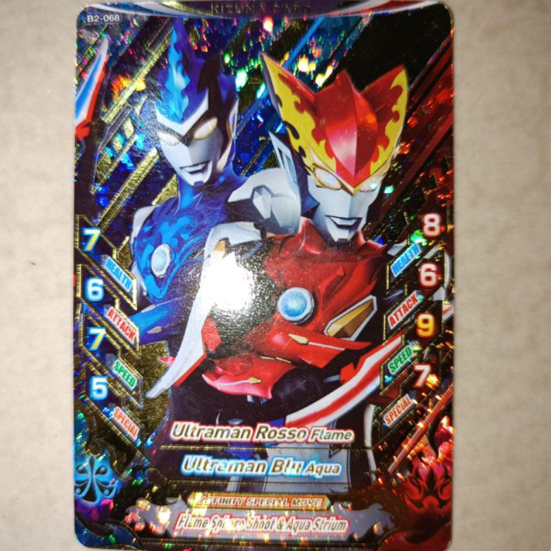 Jual kartu Ultraman fusion fight kizuna card Ultraman Rosso flame dan Ultraman Blue aqua ...