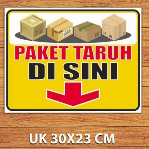 Jual stiker vinyl 23X30cm PAKET TARUH DI SINI sign rambu k3 | Shopee ...