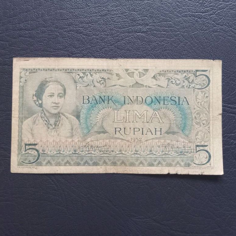 Jual Uang kuno kertas 5 rupiah Kartini Kebudayaan tahun 1952 | Shopee Indonesia