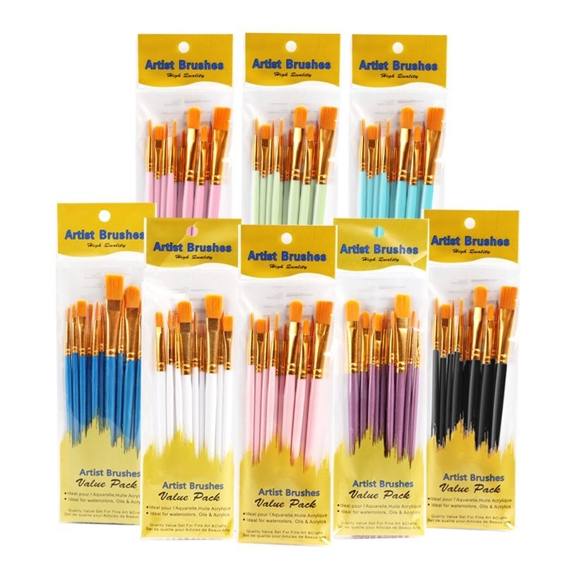 Jual 1 Set 10 Pcs Kuas Lukis Set Kuas Nylon Kuas Cat Air Nilon Isi 10pcs Shopee Indonesia