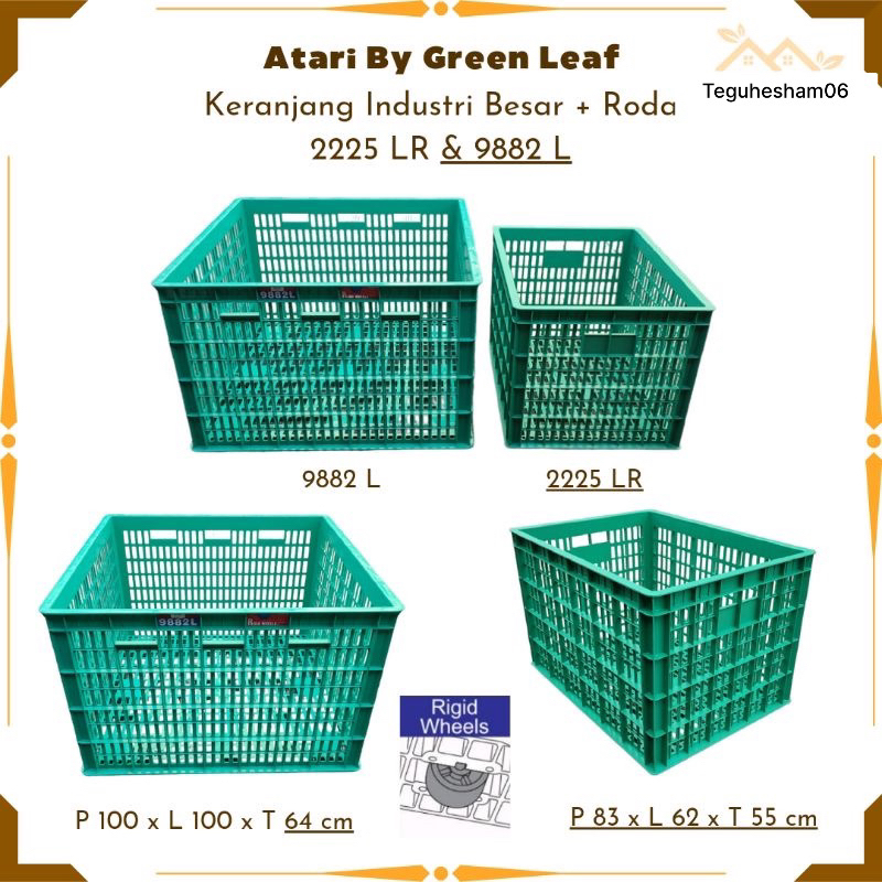Jual Container Box Keranjang Industri Berlubang + Roda Besar Jumbo ...