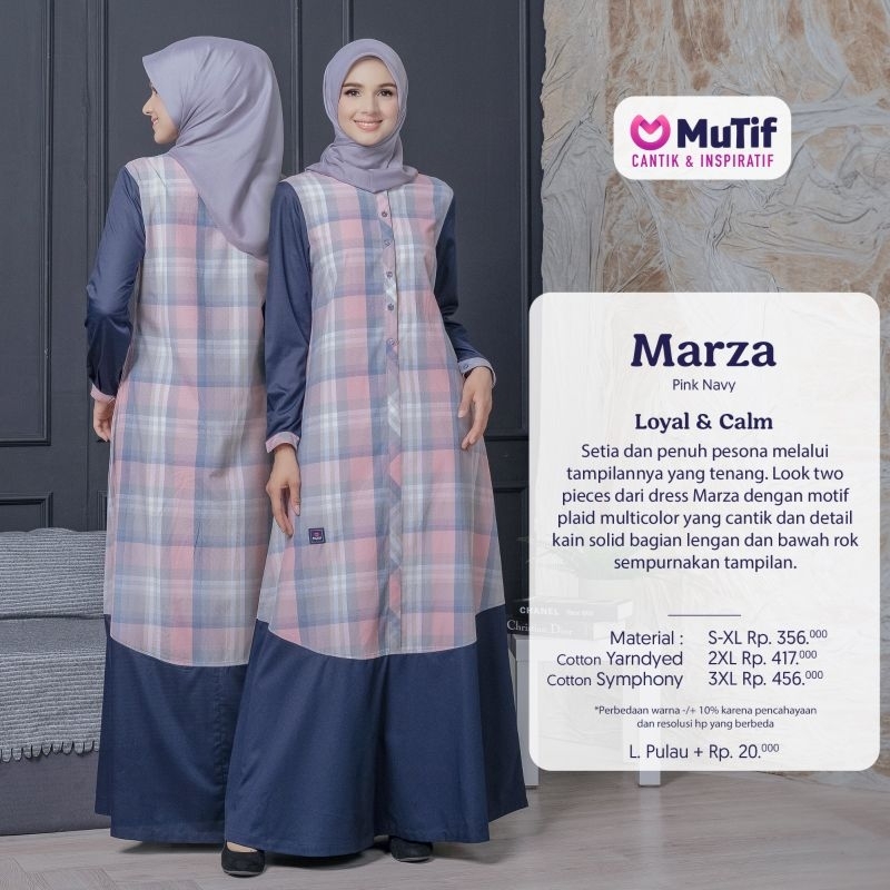 Jual GAMIS MUTIF TERBARU MARZA PINK NAVY | Shopee Indonesia