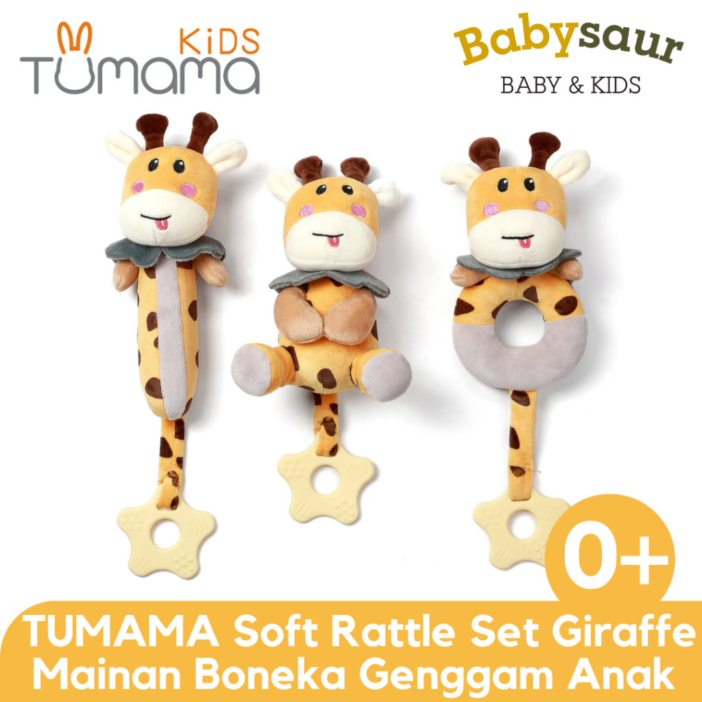 Jual TUMAMA Giraffe Soft Rattle Set Doll Baby Mainan Boneka Gigitan ...