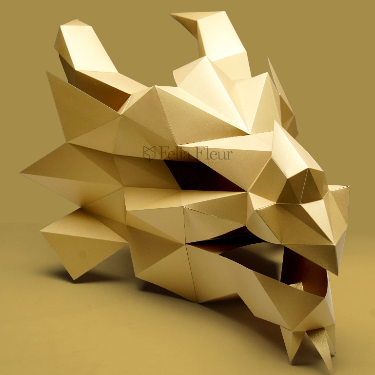Jual Japanese Papercraft Topeng Naga Dragon Naga Mask Premium 3D Unik ...