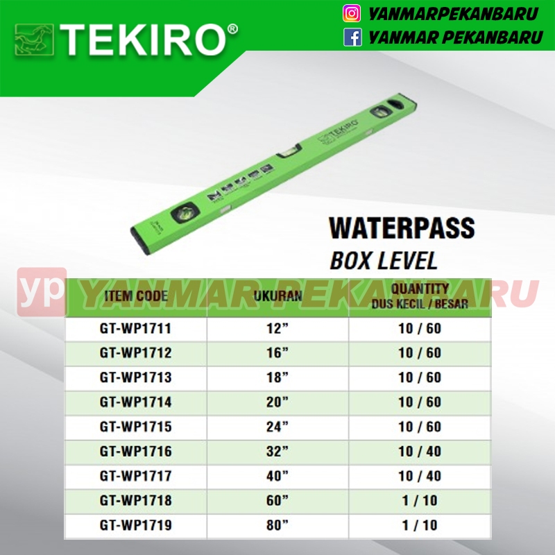 Jual Waterpass Magnet / Box Spirit Level 12" - 80" Inch TEKIRO | Shopee ...
