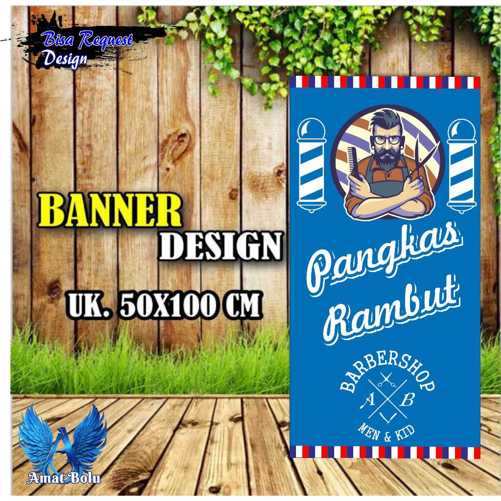Jual BANNER PANGKAS RAMBUT BIRU LANGIT UKURAN 50X100 BISA REQUEST ...