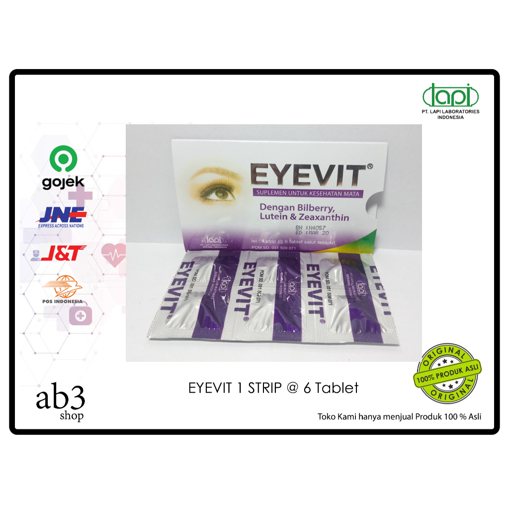 Jual EYEVIT VITAMIN MATA 1 STRIP ISI 6 TABLET KESEHATAN MATA ANAK ...