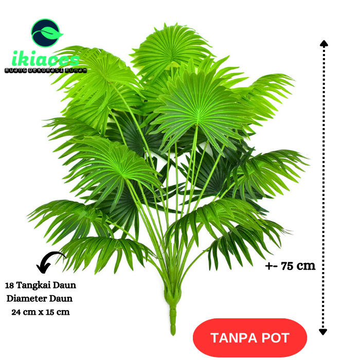 Jual DAUN PALEM JUMBO PLASTIK DAUN PALM KIPAS ARTIFISIAL DAUN PAKIS ...