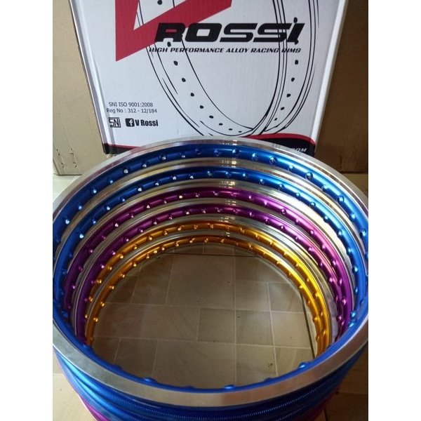 Jual VELG ROSSI ROSSY WM 2 TONE 140 160 RING 17 BLACK SILVER BLUE BIRU ...