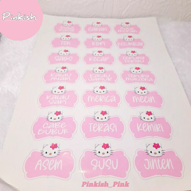 Jual Stiker Bumbu 21 pcs Pink Vinyl Glossy Anti Air | Shopee Indonesia