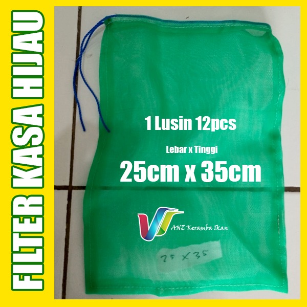 Jual Waring Filter akuarium bahan kasa hijau 1 lusin isi 12pcs berbagai ...