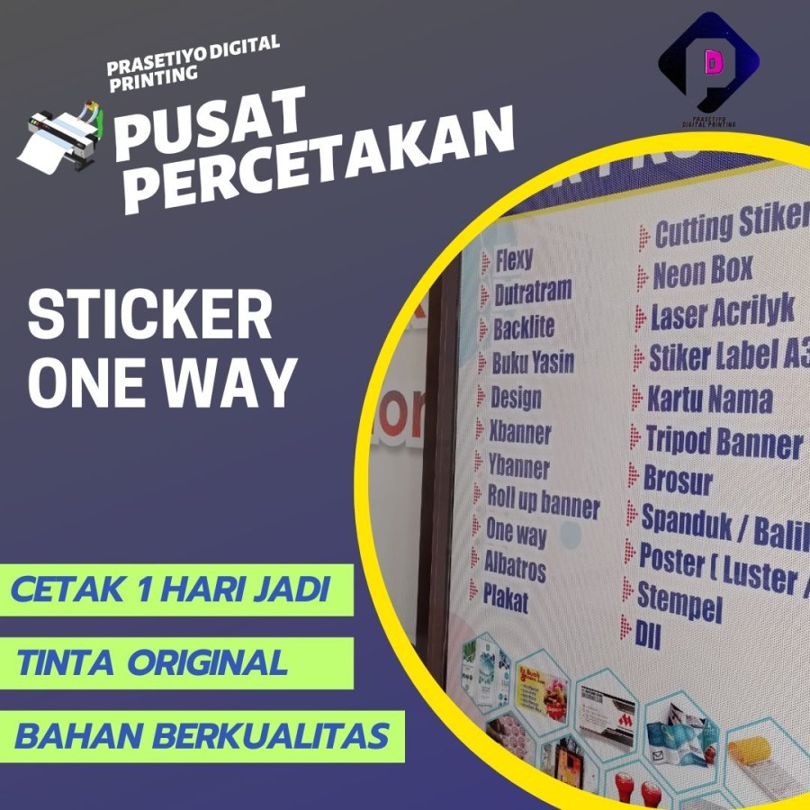 Jual Jasa cetak sticker kaca oneway custom desain dan ukuran satu arah | Shopee Indonesia