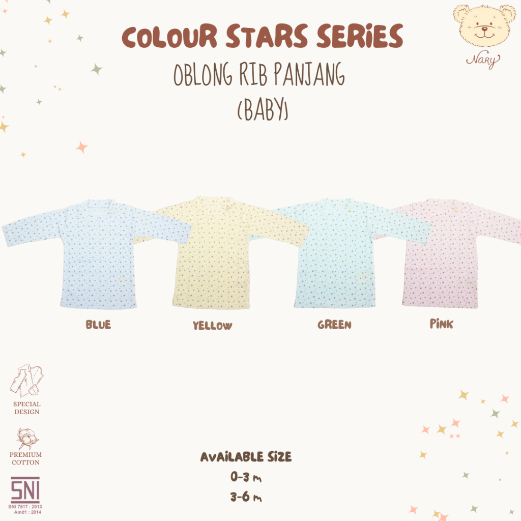 Jual NARY Colour Star Series - Baju Bayi - Oblong Bayi - Oblong Rib ...