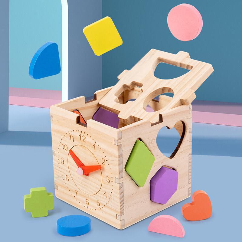 Jual Mainan Edukasi Busy Box 3D Kubus Clock Puzzle Box Kayu Sorting ...