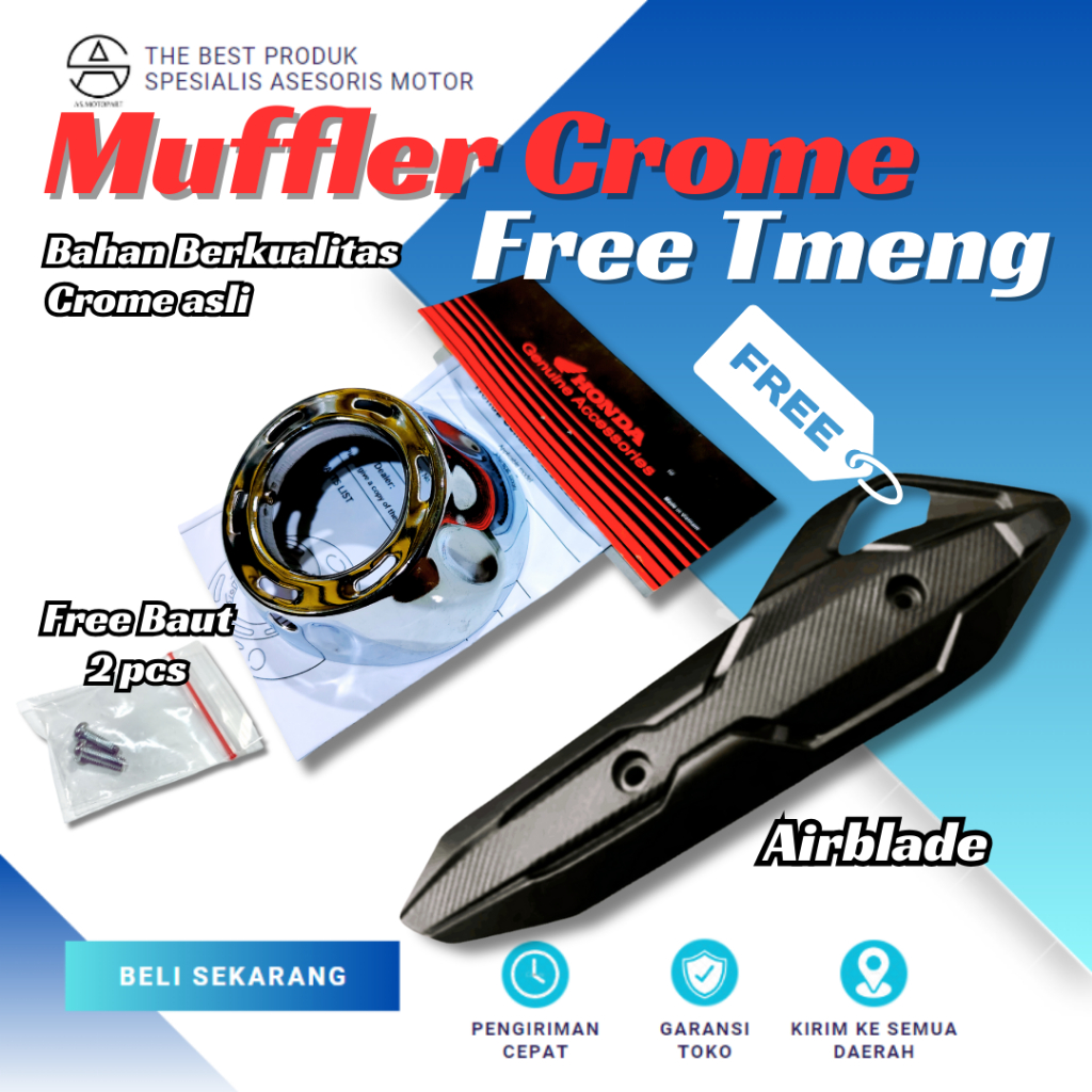 Jual MUFFLER CROME PLUS TAMENG AIRBLADE END MUFFLER END CUP MONCONG ...
