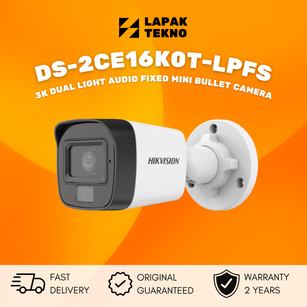Jual DS-2CE16K0T-LPFS HIKVISION 5MP OUTDOOR CCTV 3K Dual Light Audio | Shopee Indonesia
