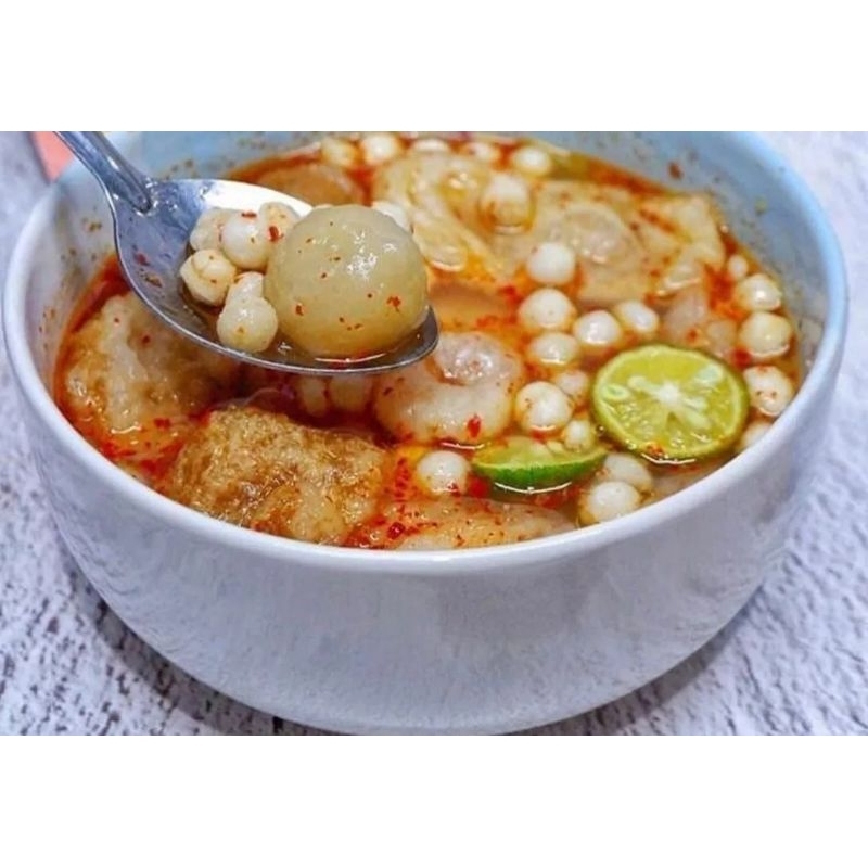 Jual paket 11 bungkus baso aci isi ayam baso 6 butir enak gurih pedas ...