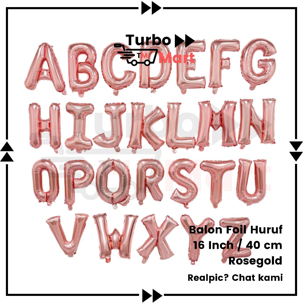 Jual Balon Foil Huruf A-Z dan Angka 0-9 / Balon Huruf dan Balon Foil ...