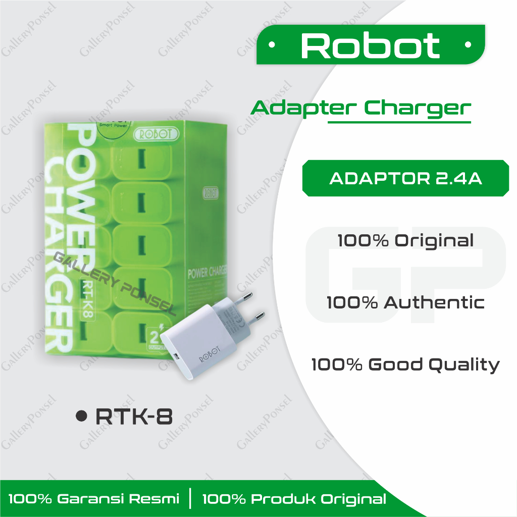 Jual Adaptor / Batok Charger ROBOT 2.4A - RTK8 (ISI 10PCS) | Shopee Indonesia