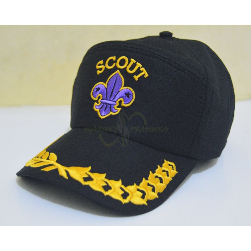 Jual Topi pet lapangan scout pramuka hitam | Shopee Indonesia