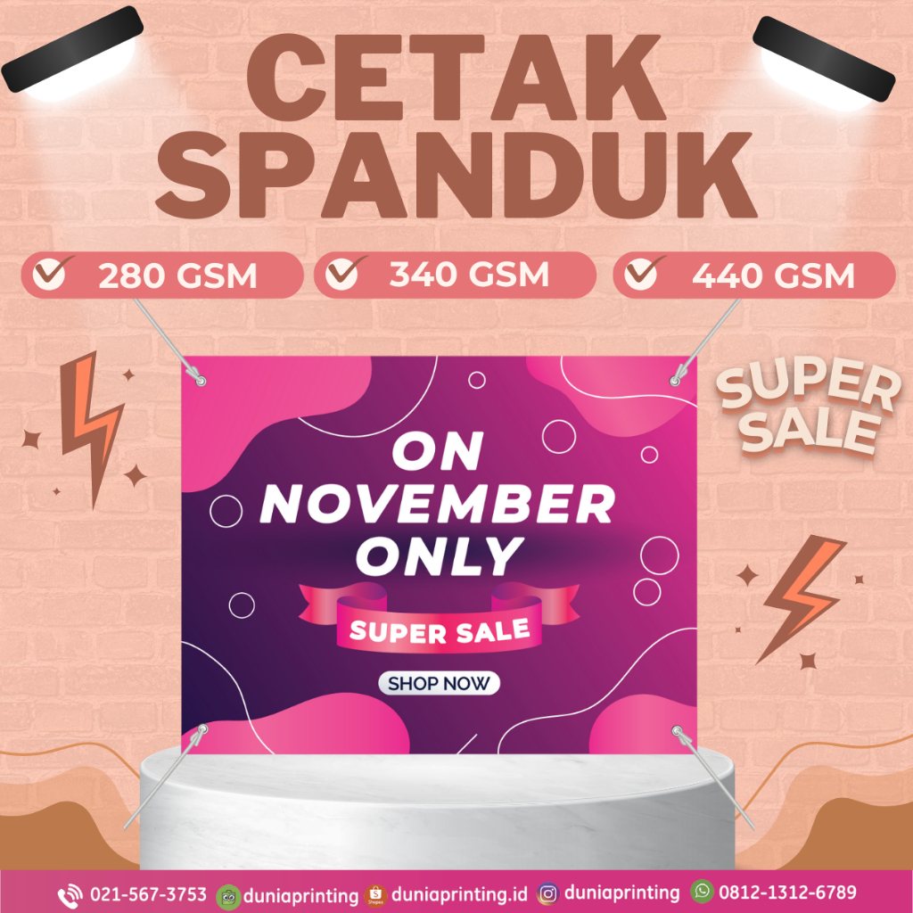 Jual spanduk banner outdoor flexi korcin 340 grm | Shopee Indonesia