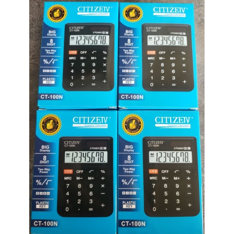 Jual Kalkulator SAKU CT100N Citizen / 8digit / 2power energy | Shopee ...
