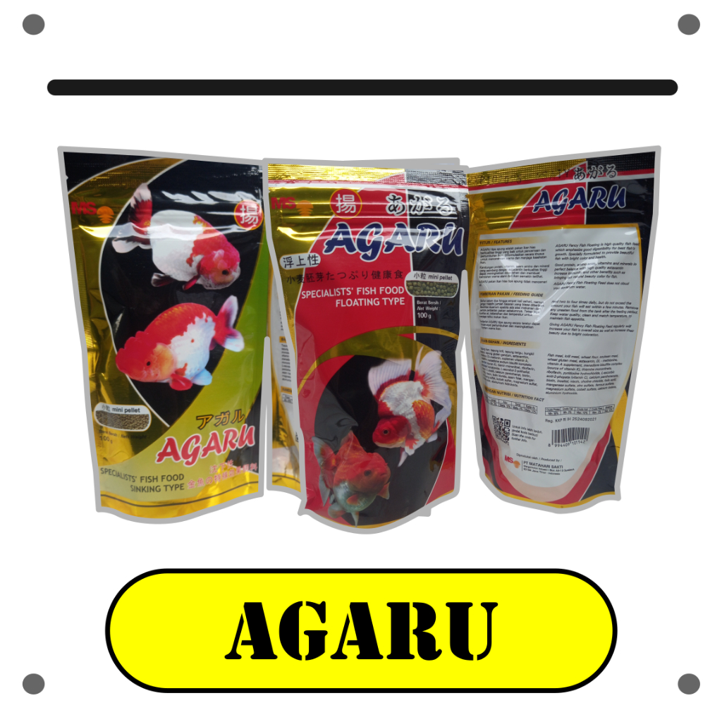Jual AGARU 100gr Floating Sinking Pakan Ikan Hias Mas Koki Komet Koi ...