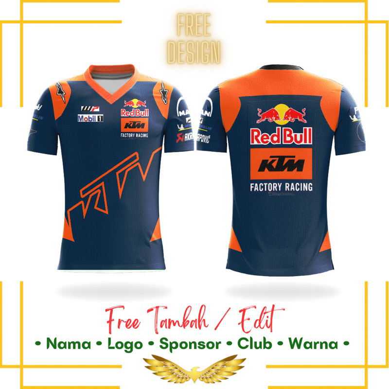 Jual Jersey Baju Kaos MotoGP Balap Printing Custom | KTM RACING TEAM ...