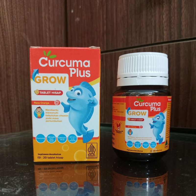Jual Curcuma Plus Grow Rasa Jeruk 20 tablet hisap | Shopee Indonesia