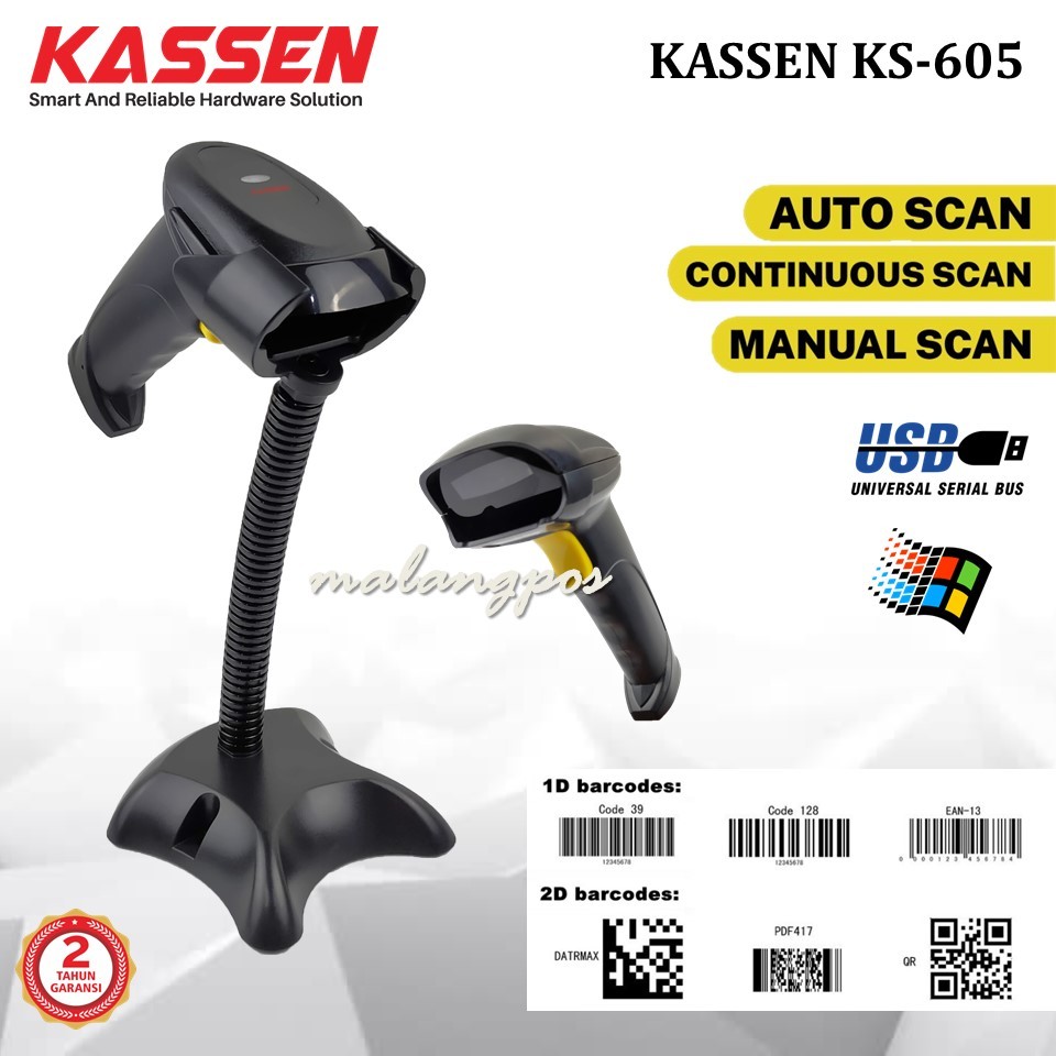 Jual Barcode Scanner Kassen KS605 KS 605 1D 2D USB Scan E- Faktur Resi ...