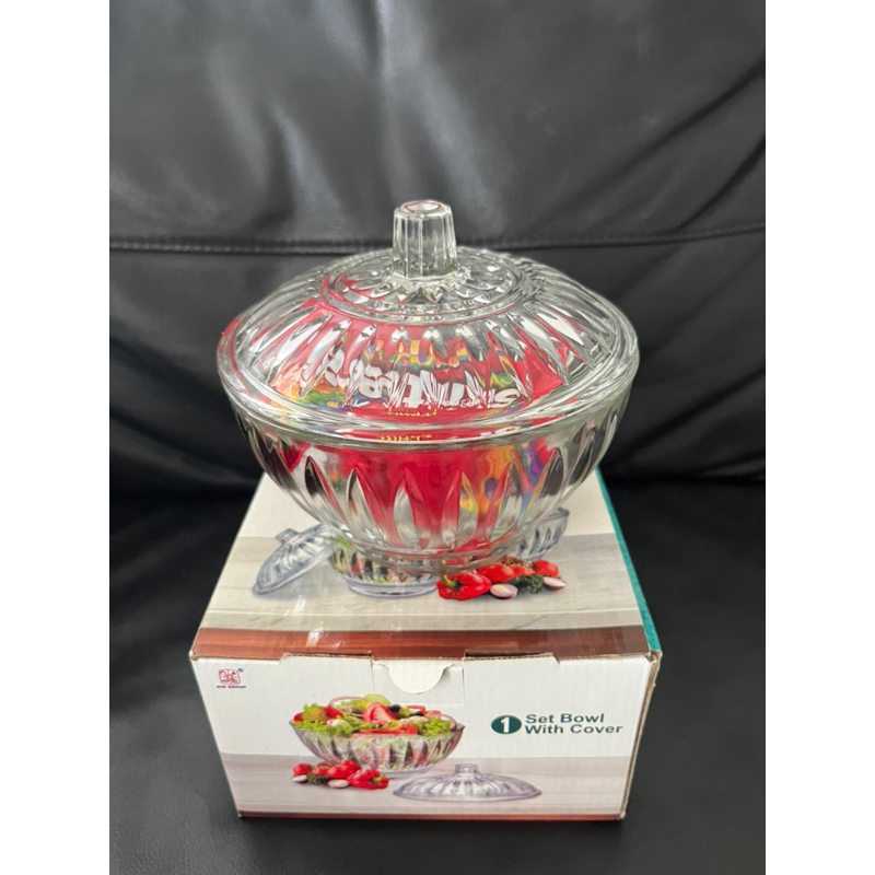 Jual Tempat Permen Kaca/Glass Bowl/Candy Bowl/Suvenir Cantik/Kotak Kaca ...