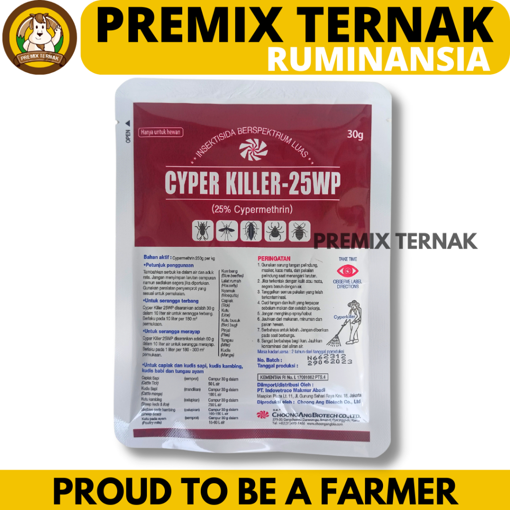 Jual CYPERKILLER 25 WP 30 GRAM ORIGINAL Obat Insektisida Pembasmi Kutu ...