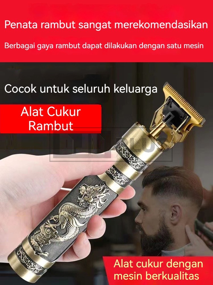 Jual DJDPlus Alat Cukur Rambut Elektrik Rechargeable Tanpa Kabel Model Naga T9 Mesin Pemotong ...