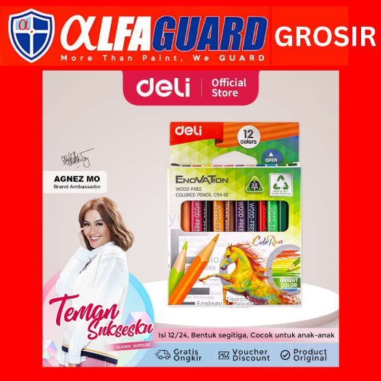Jual Deli Color Run Color Pencil / Pensil Warna 12/ Warna Desain ...