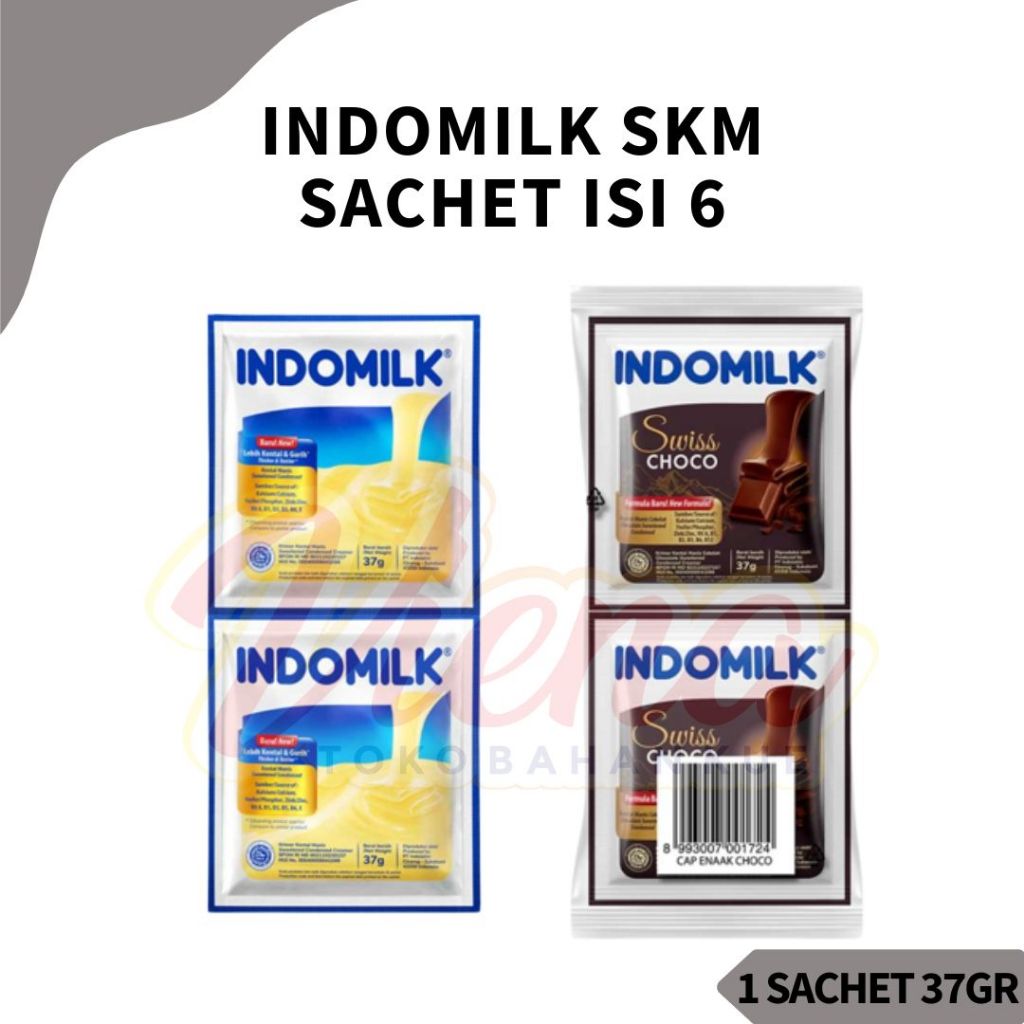 Jual Indomilk Sachet 6 x 37gr Kental Manis Putih / Swiss Choco Coklat ...