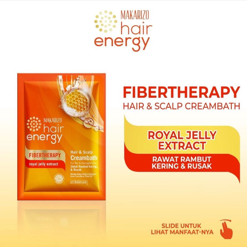 Jual Makarizo creambath hair energy fibertherapy sachet satuan | Shopee ...