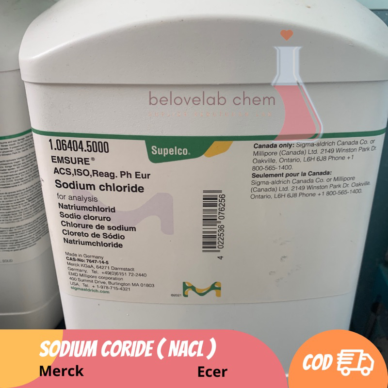 Jual Sodium chloride NaCl Analis MERCK 1.06404.5000 ecer | Shopee Indonesia