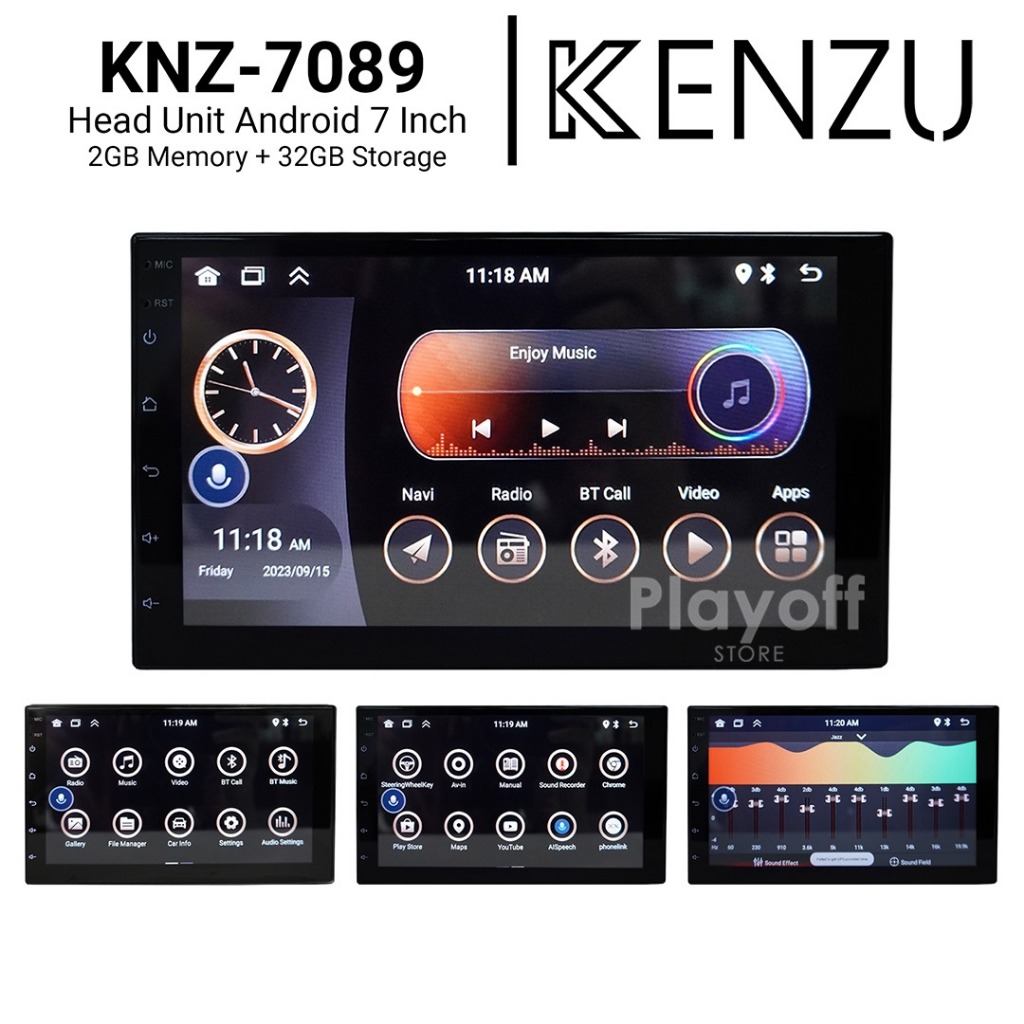Jual Head Unit Android Kenzu RAM 2+32 GB Car Radio Bluetooth Wifi 7/9 ...