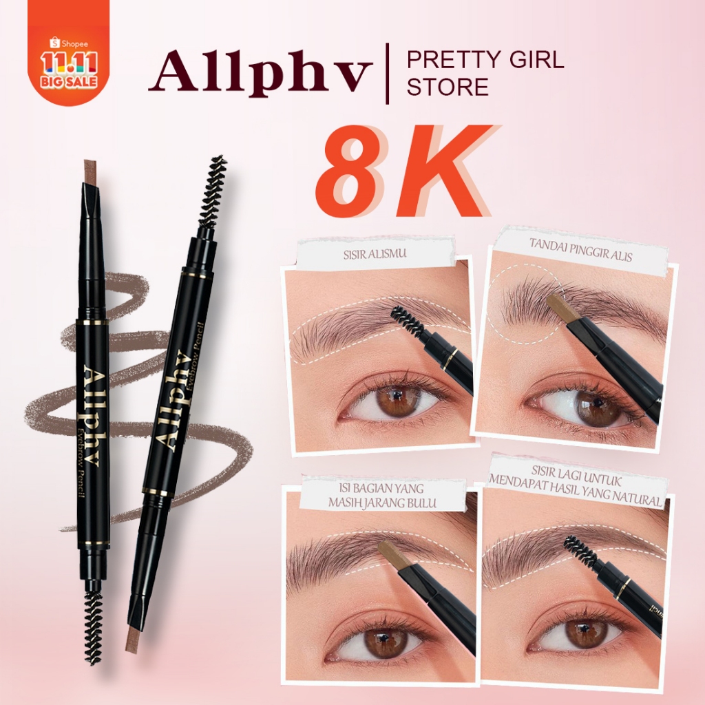 Jual ALLPHV 2-in-1 pensil alis tahan air, tahan keringat dan tahan lama ...