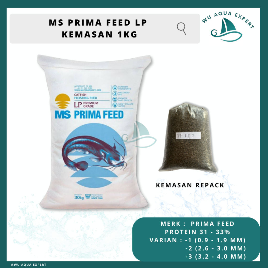Jual REPACK 1 Kg PRIMA FEED LP PAKAN LELE PREMIUM GRADE PF NILA GURAME ...